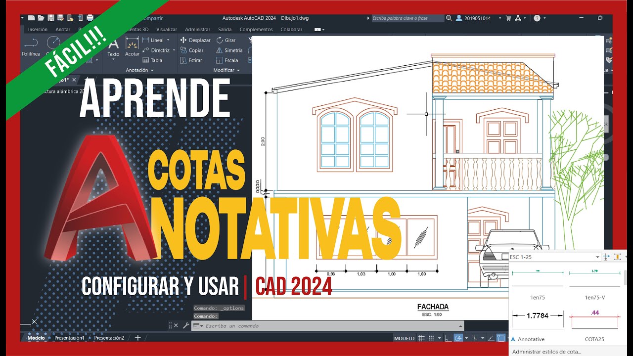 Como configurar y usar cotas anotativas en Autocad | Muy fácil paso a ...