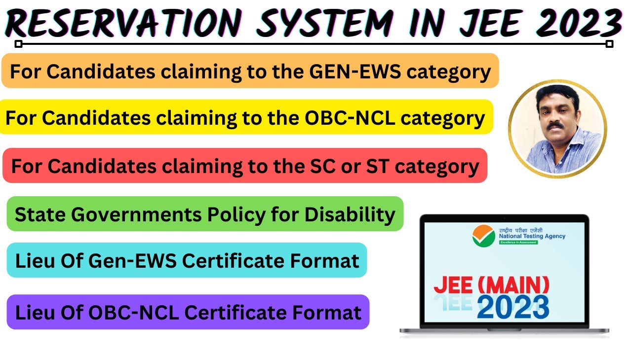 JEE Main 2023Category Certificates | GEN-EWS | OBC-NCL | Declaration ...