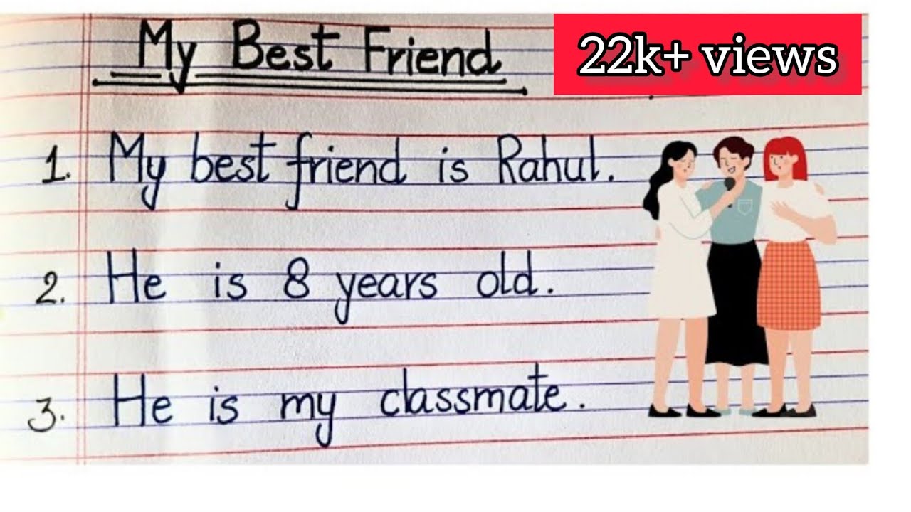 10 Easy & Best Lines on My best friend | Handwriting| Friendship Day ...