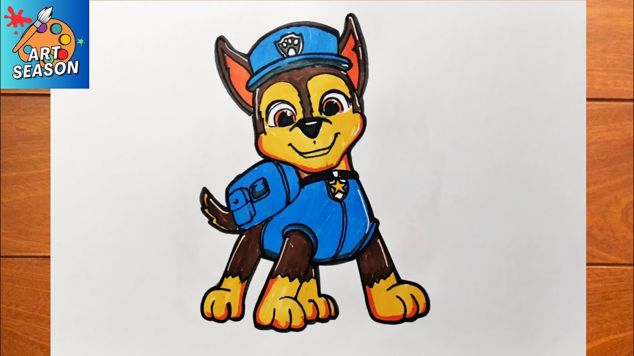 How to Draw Chase - Paw Patrol - YouTube
