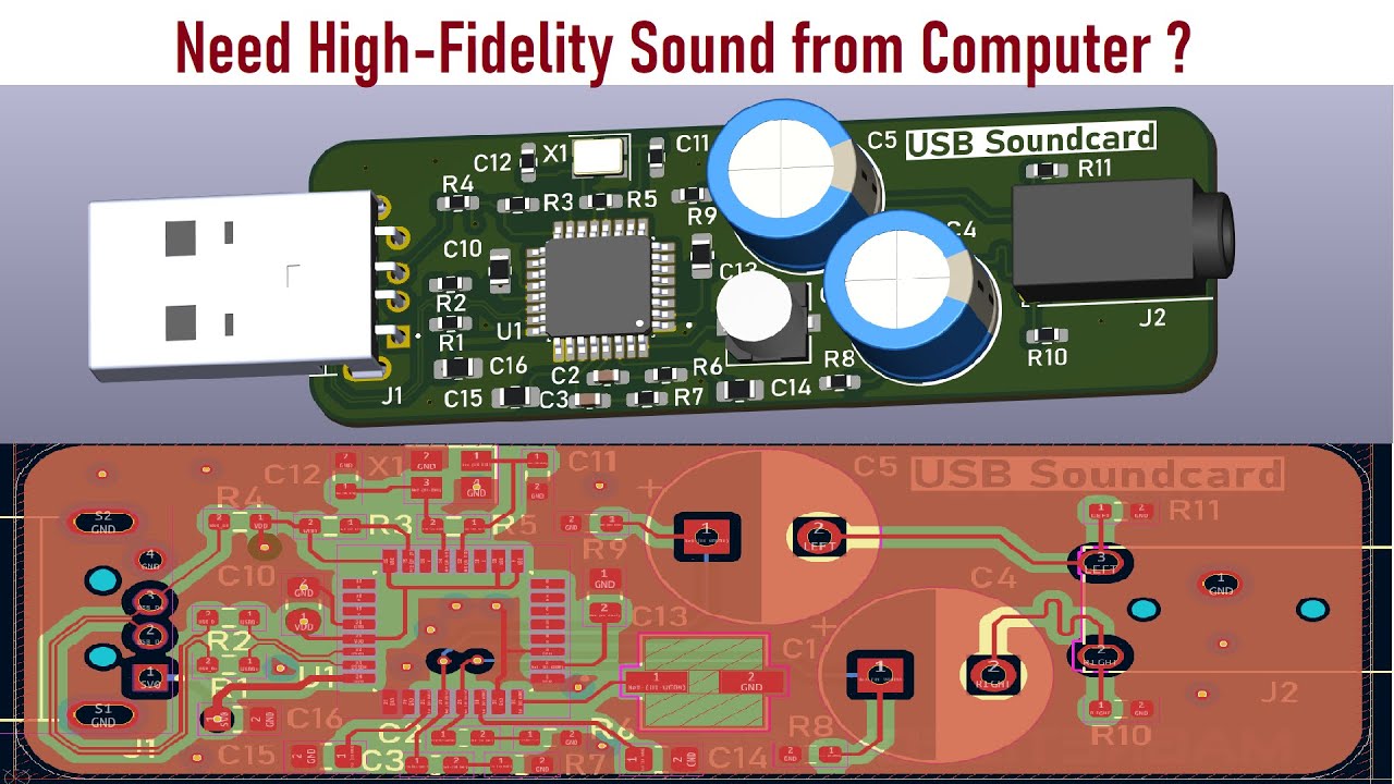 Design of USB Sound Card using PCM2706 Audio Codec in KiCAD ...