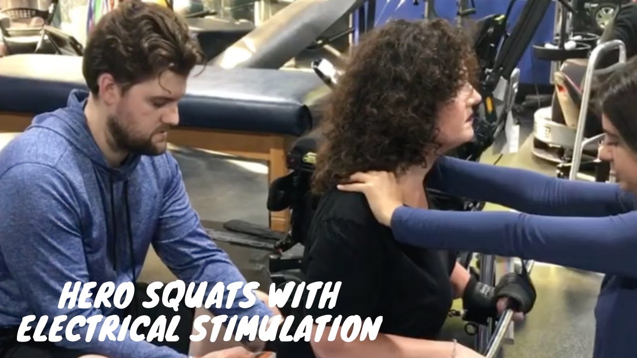 Hero Squats with electrical stimulation - YouTube