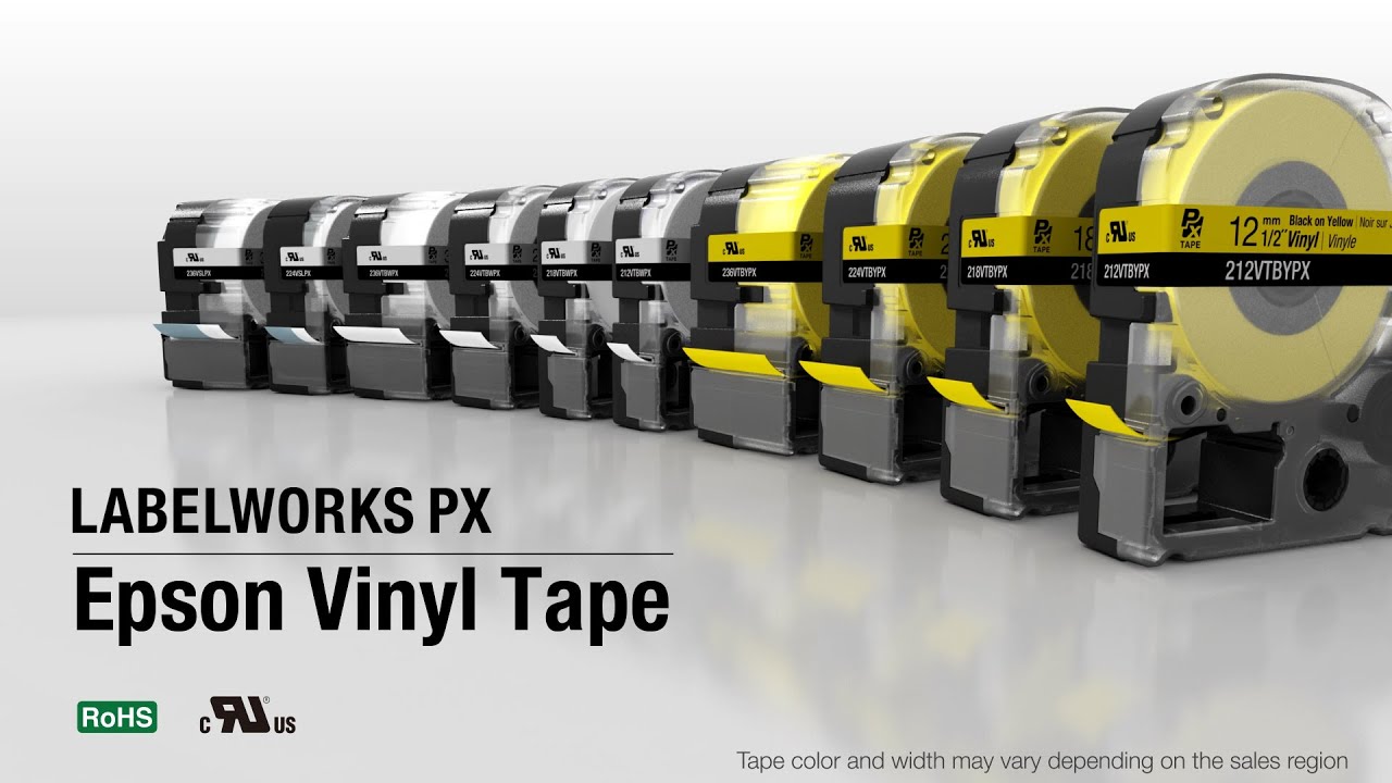 Epson LABELWORKS Vinyl Tape PX (for USA) - YouTube