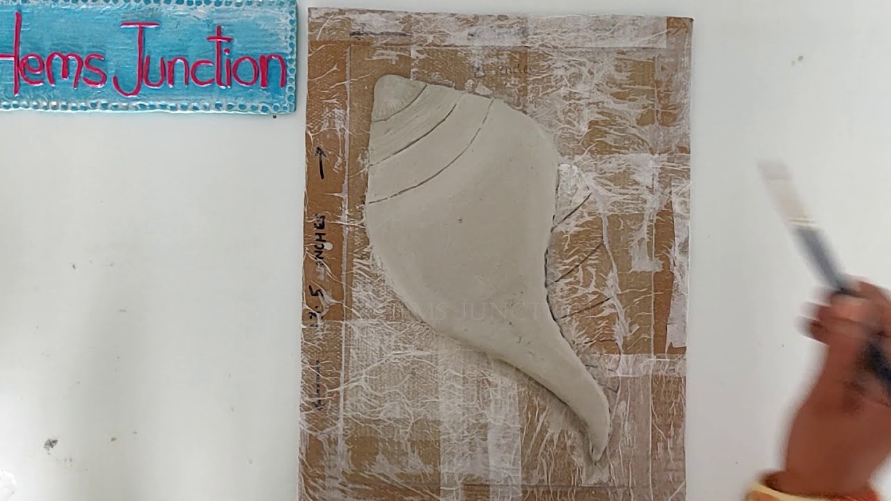 Shankh Wall Decor with Antique Look using Cardboard | Cardboard Crafts ...