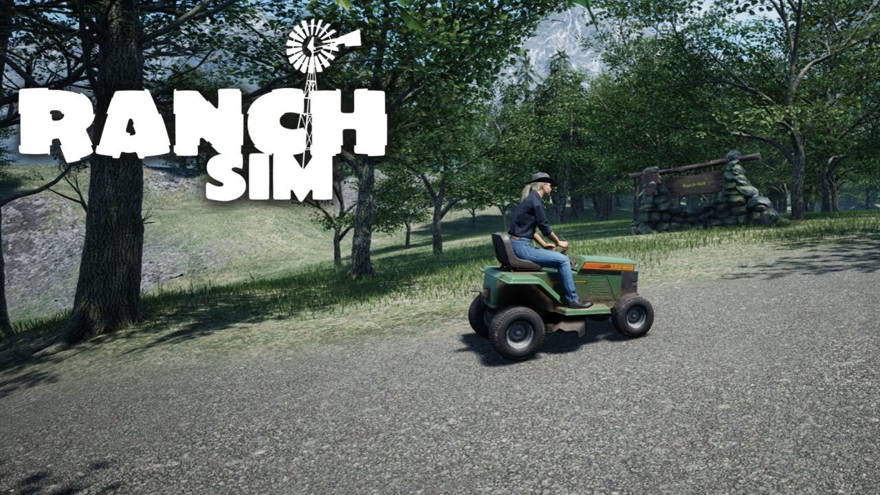 Ranch Simulator| S2| EP3| Mowing the grass, stalking bears and a wolf ...