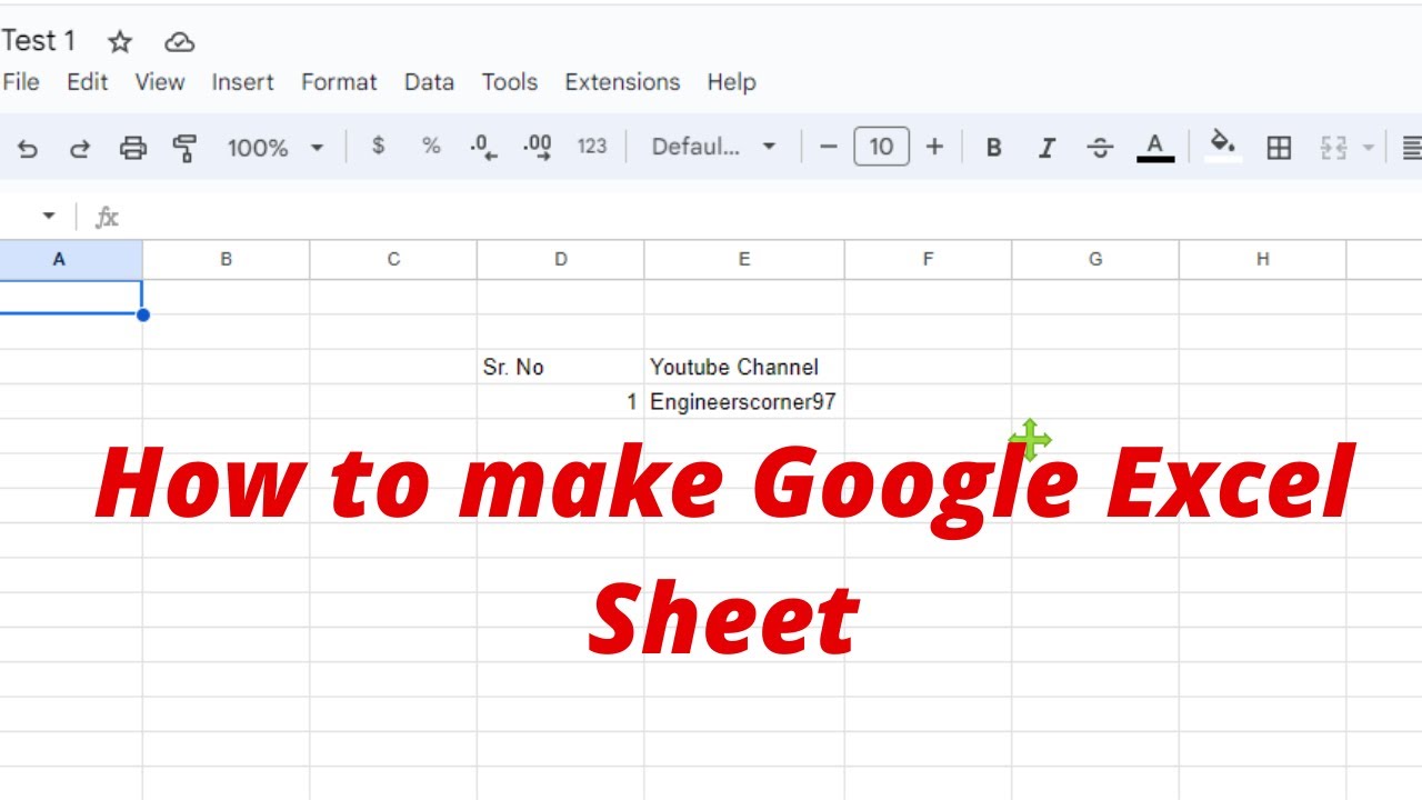 How to create Online Google Excel Sheet - YouTube