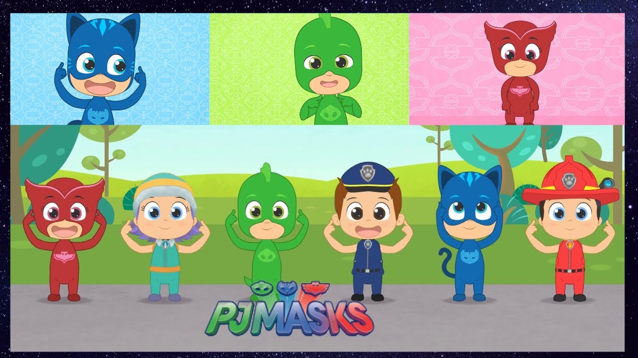 Cabeça, Ombro, Joelho e Pé Exercise Song com PJ MASKS - Nursery Rhymes ...