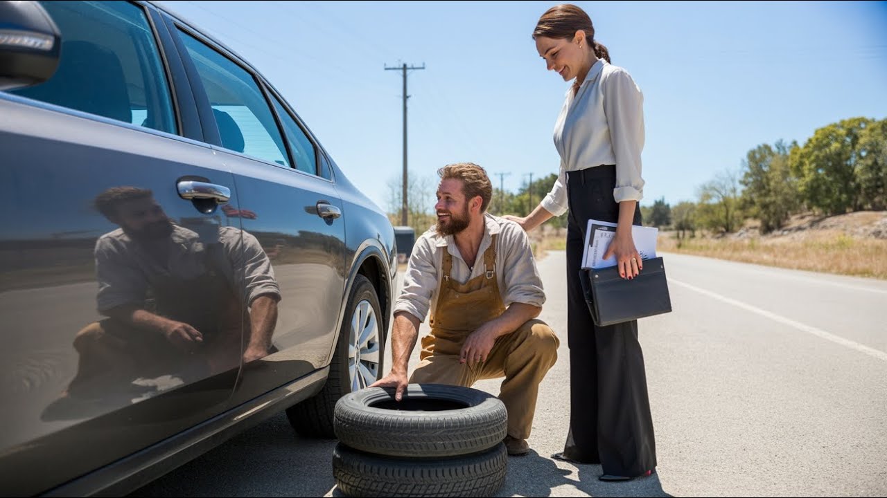 Poor Carpenter Helps a Woman With Her Flat Tire—Unaware She Owns Half ...