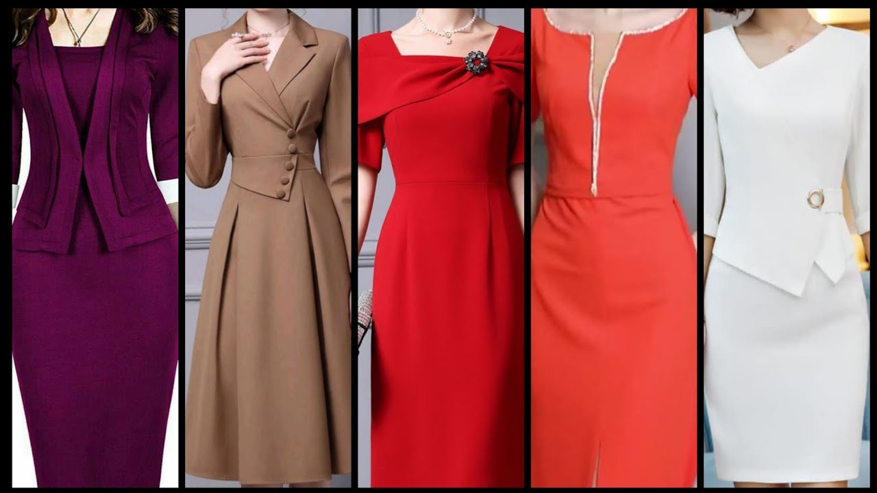 Lavish demanding outstanding Aline office ladies skater frocks outfits ...