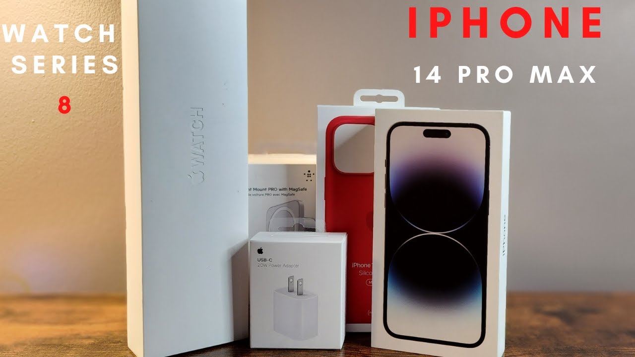 iPhone 14 Pro Max (Space Black) and Watch Series 8 (Graphite Stainless ...