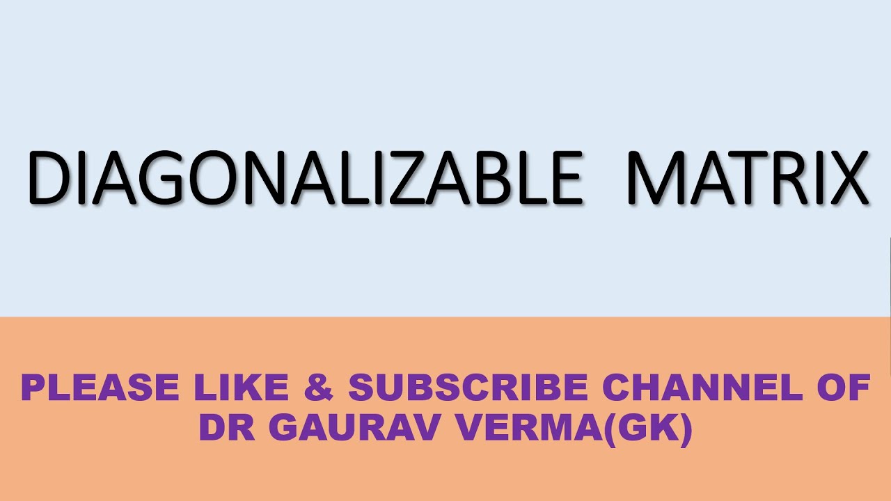 DIAGONALIZABLE MATRIX || SHORT CUT METHOD - YouTube