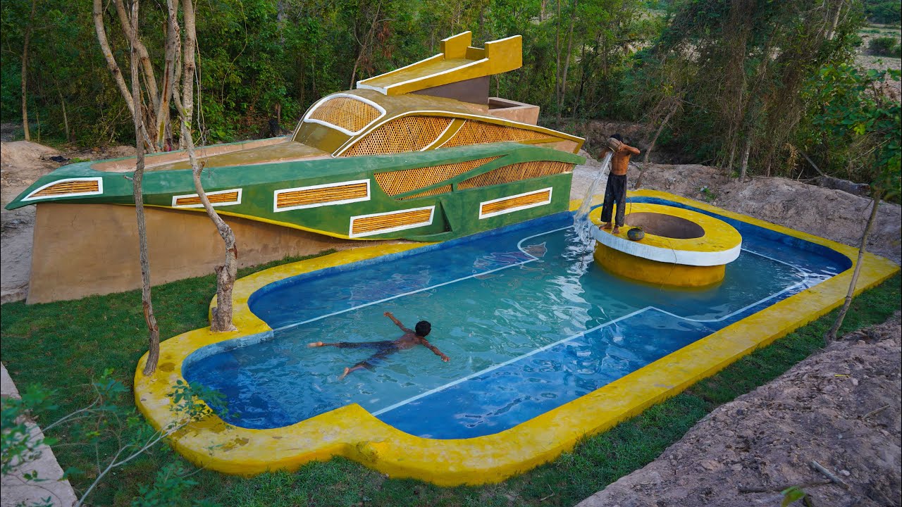 How To Building The Most Creatively Mud Boat House With Beautiful ...
