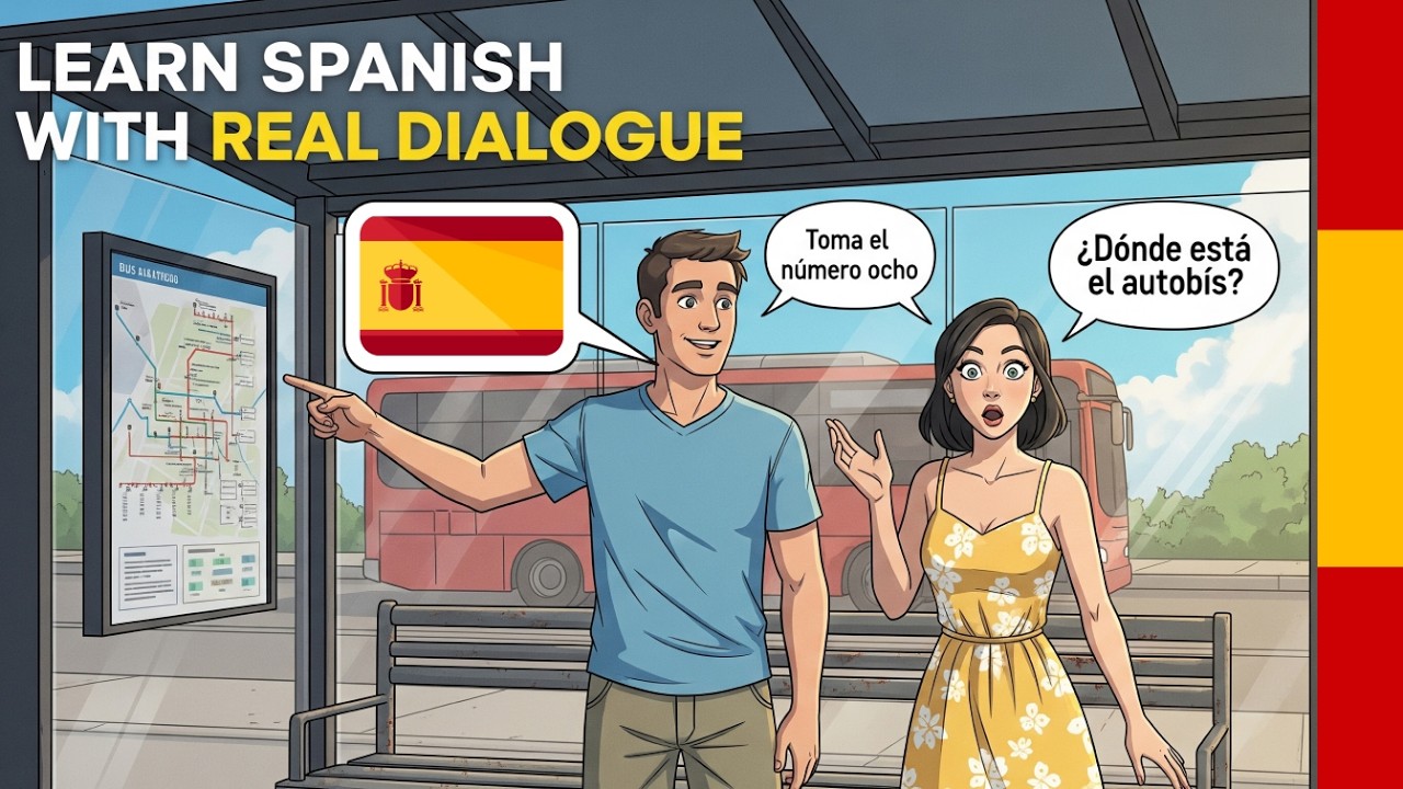 🚌 Aprende Español con Diálogos Reales en la Parada de Autobús! - YouTube