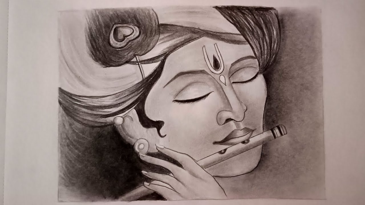 SHREE KRISHNA DRAWING//STEP BY STEP DRAWING//PENCIL SHADING//HOLI ...