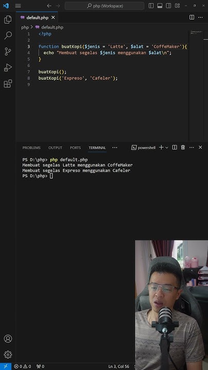 Default Argument Values #skysen #coding #pemograman #php - YouTube