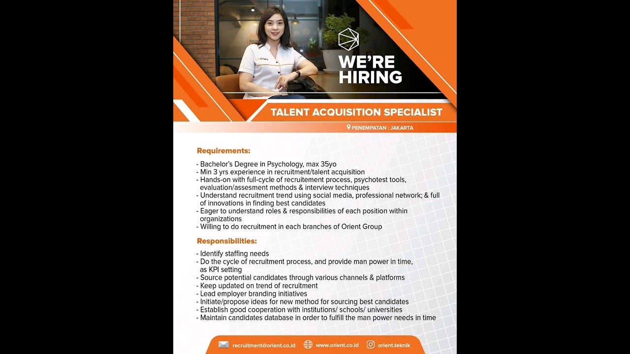 Loker Orient Group Talent Acquisition Specialist - YouTube