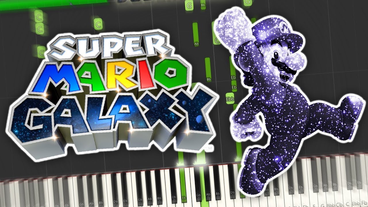 Super Mario Galaxy - Into the Galaxy Theme Piano Tutorial Synthesia ...