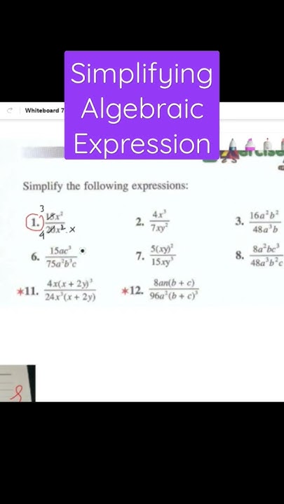 Simplifying Algebraic Expression. For complete video check on Youtube ...