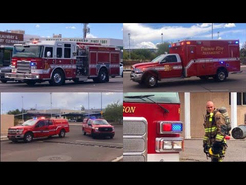 Tucson fire dept working fire response - YouTube