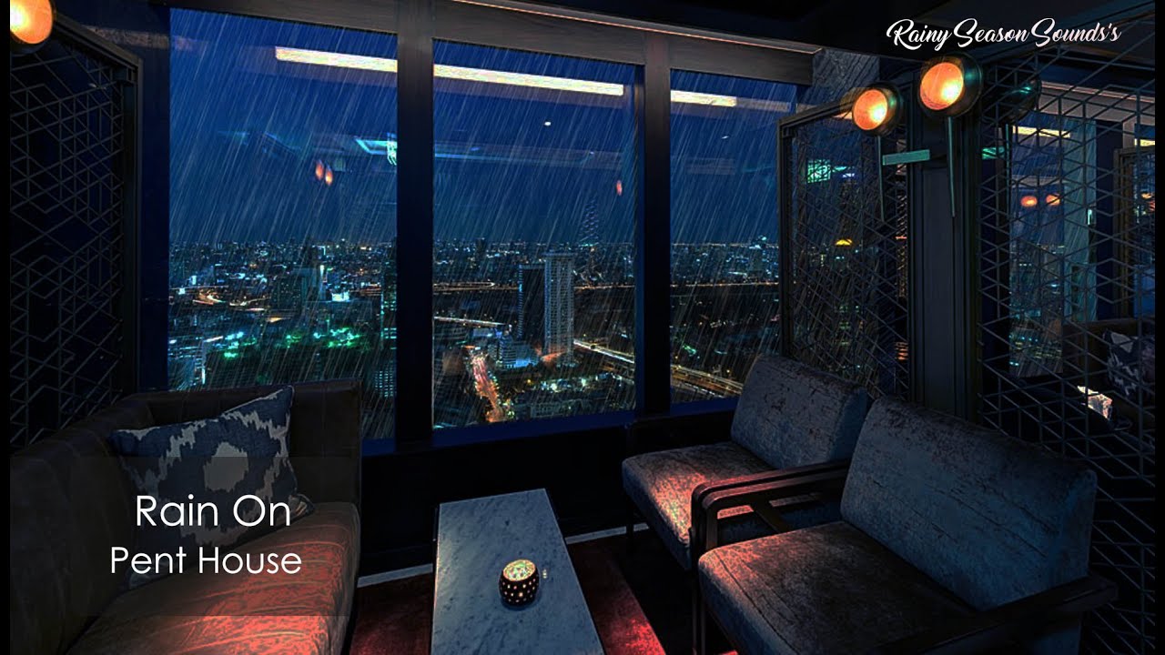 Rain Sounds For Sleeping EP.295💤 - Rain On Pent House Sounds Sleep ...