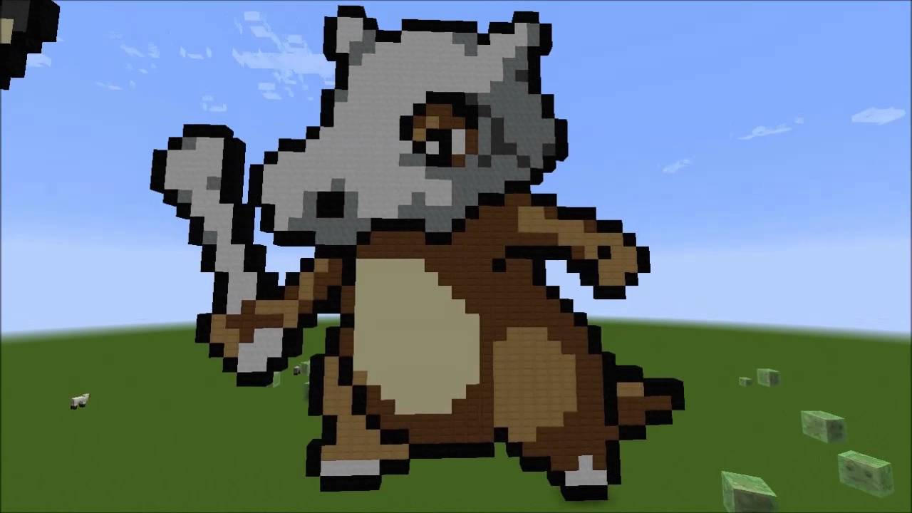 Minecraft Pokemon Pixel Art - Cubone - YouTube