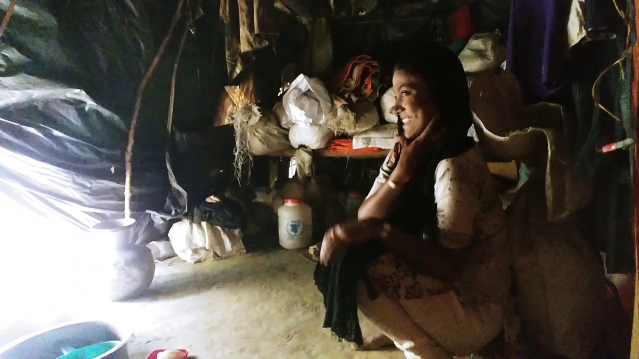Inside a Rohginya Refugee tarped home where 6 people live - YouTube