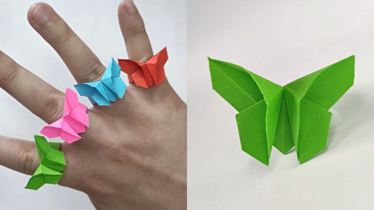 Origami BUTTERFLY ring | How to make a paper rings - YouTube