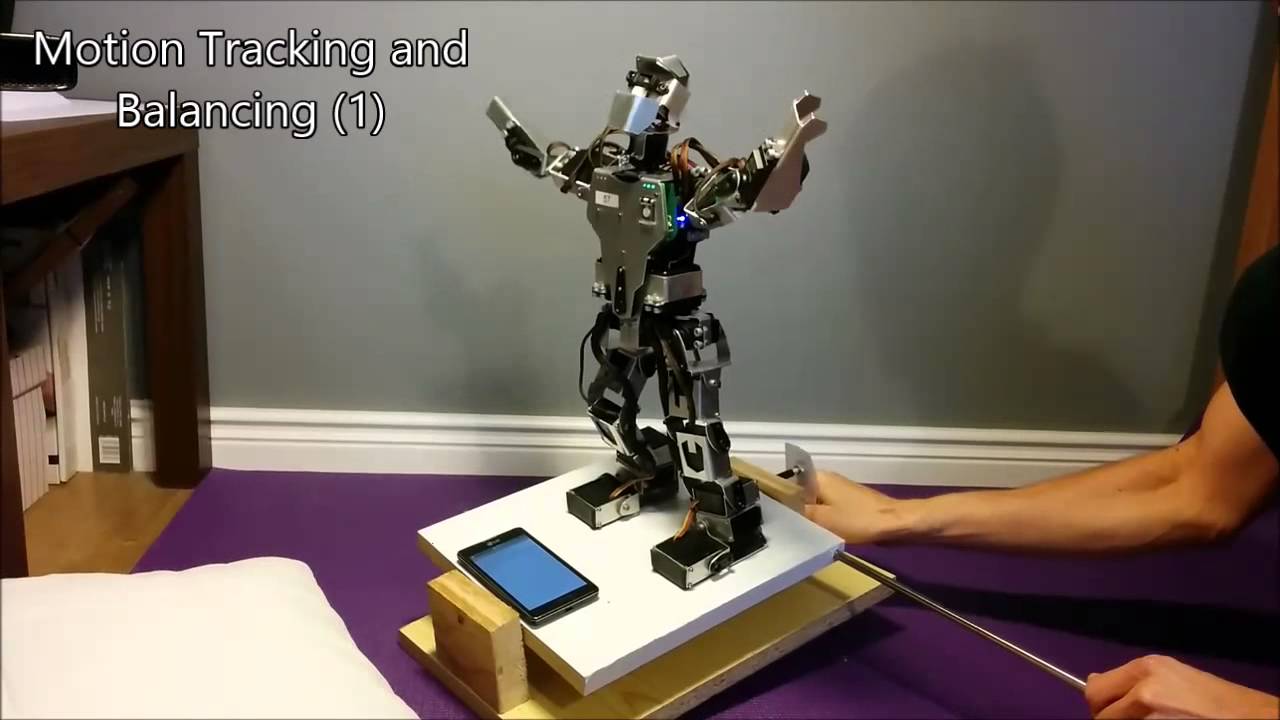 Humanoid Robot Control Using Kinect And Imu On Tilting Platform Youtube