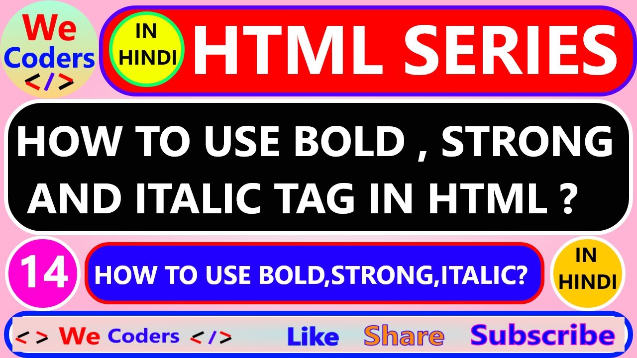 What is Bold ,Strong, Italic tag in Html || Full Explanation || use of ...