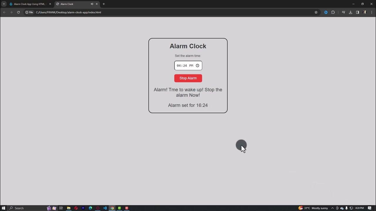 Alarm Clock App Using HTML, CSS and JavaScript - YouTube