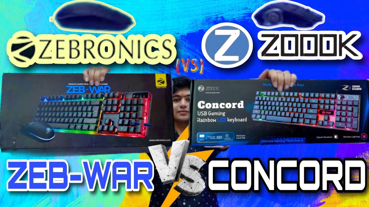 Local VS Branded keyboard | ZEBRONICS Zeb-War and ZOOOK Concord rainbow ...