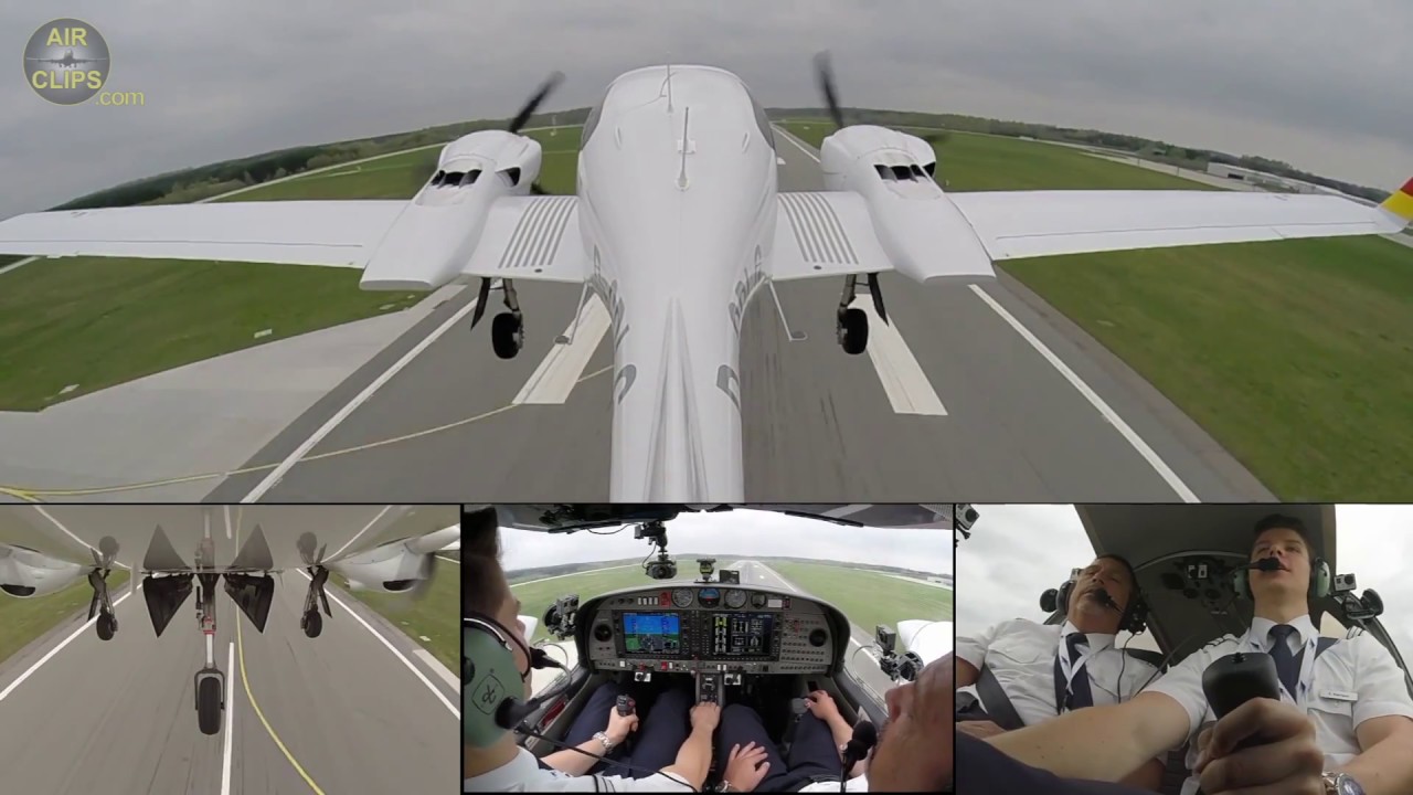 Beautiful Tail-Cam-View: Lufthansa Aviation Training (EFA) DA42 Takeoff ...