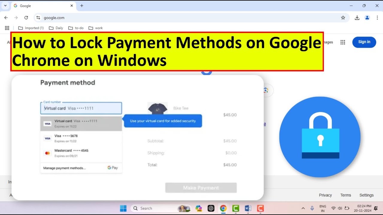 Secure Your Payments! How to Lock Payment Methods on Google Chrome ...