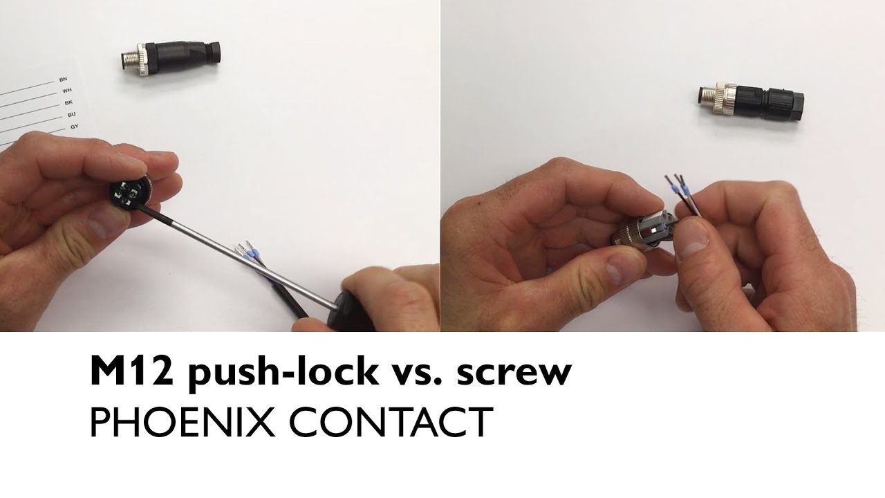 M12 push-lock vs. M12 screw – connection contest - YouTube