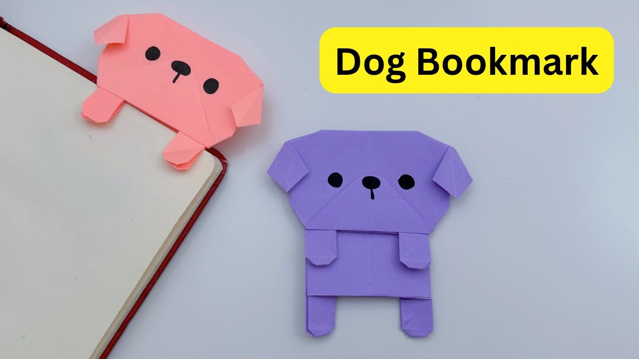 DIY Paper DOG Bookmark!!! Paper Crafts For School / Origami DOG ...