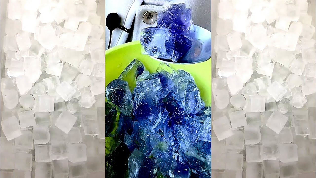 HARD ICE EATING / FREEZER FROST / WHITE ICE. / ICE CUBE EATING. ICE ...
