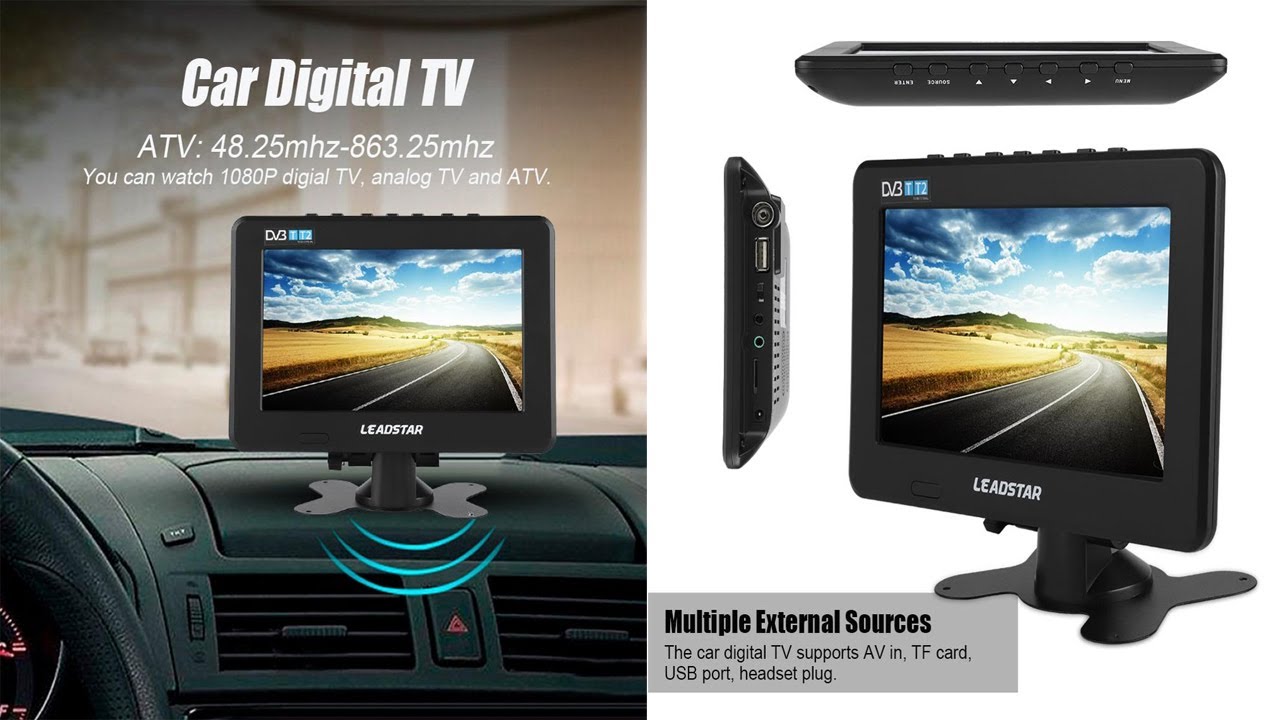 LEADSTAR 7 Inch HD Portable TV DVB TT2 Car Digital Analog Television ...