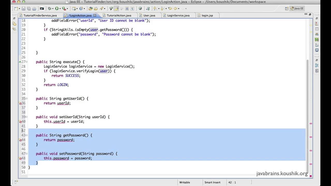 Struts 2 Tutorial 15 - Using Model Objects - YouTube