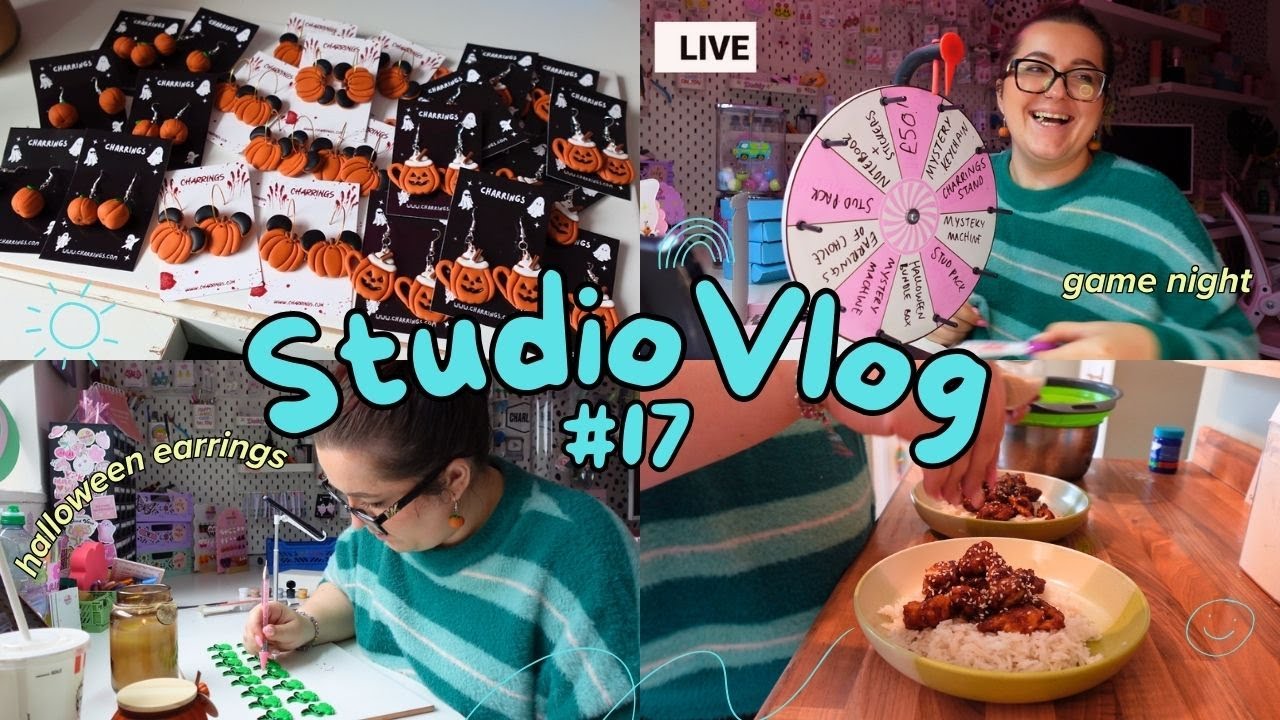 STUDIO VLOG! Game Night Live & Halloween Making! - YouTube