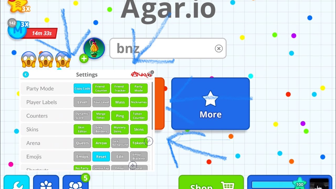 The most advanced agario mod menu😱😱 new version you can change settings ...