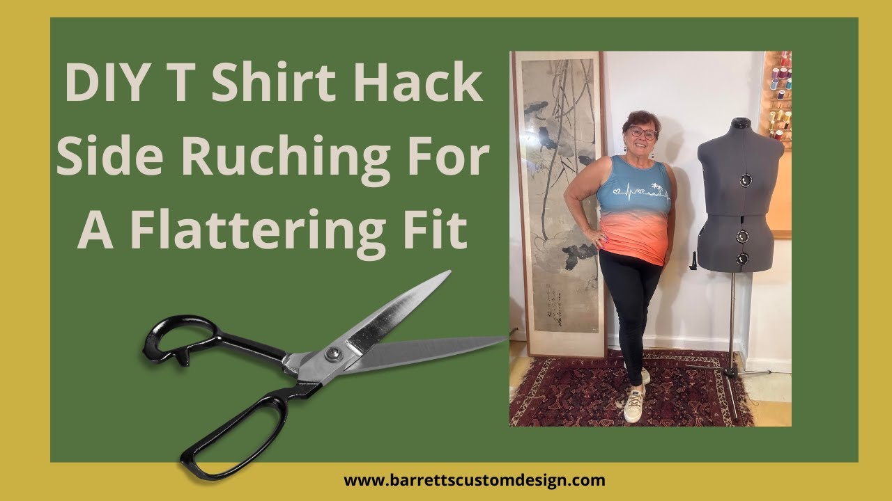 Ruched T Shirt Hack (better fitting T Shirts) - YouTube