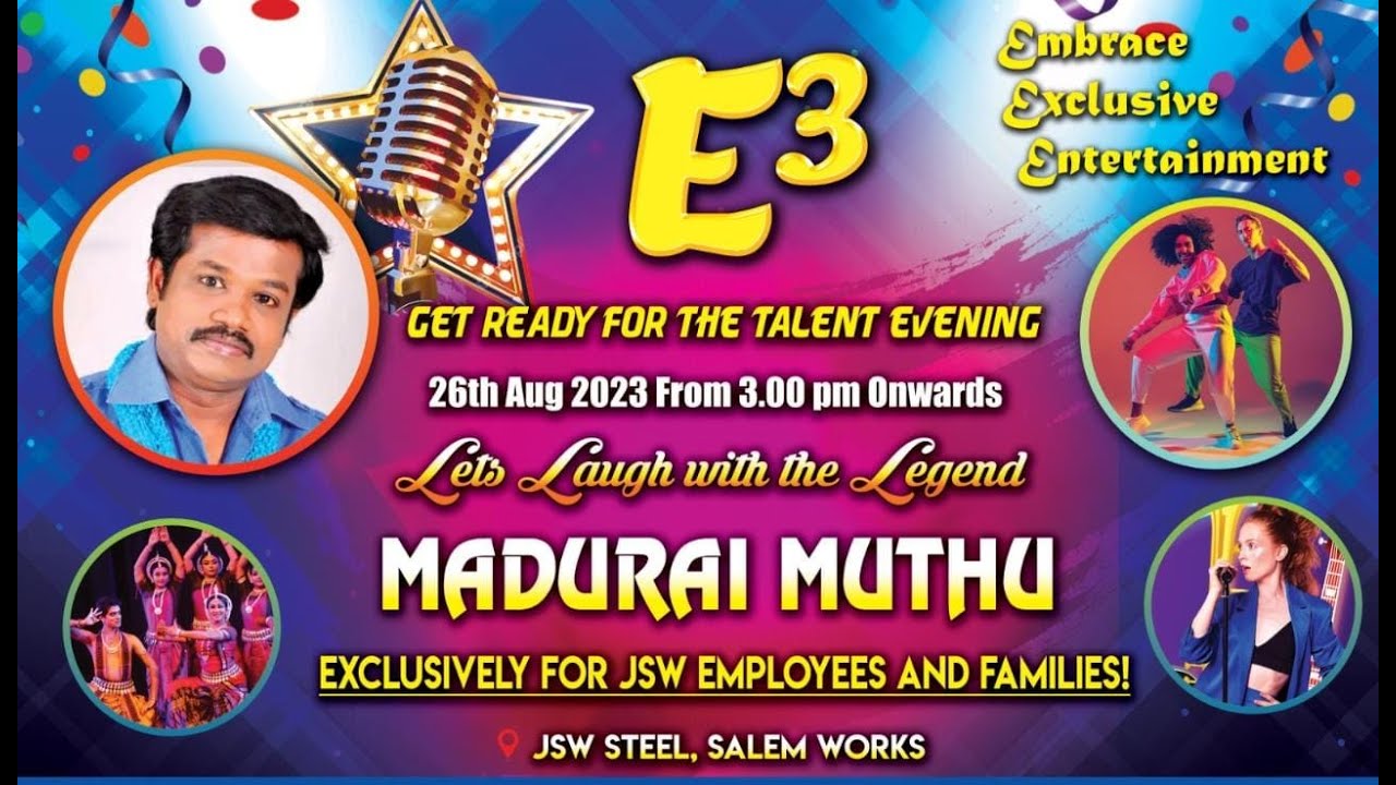 JSW Steel Ltd Salem works E3 Talent show 2023 (26th August 2023) - YouTube