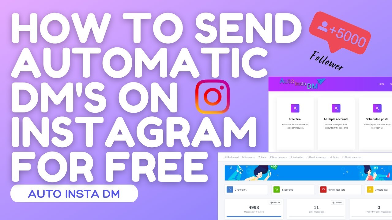 How To Send Automatic Messages On Instagram FOR FREE | AutoInstaDm ...