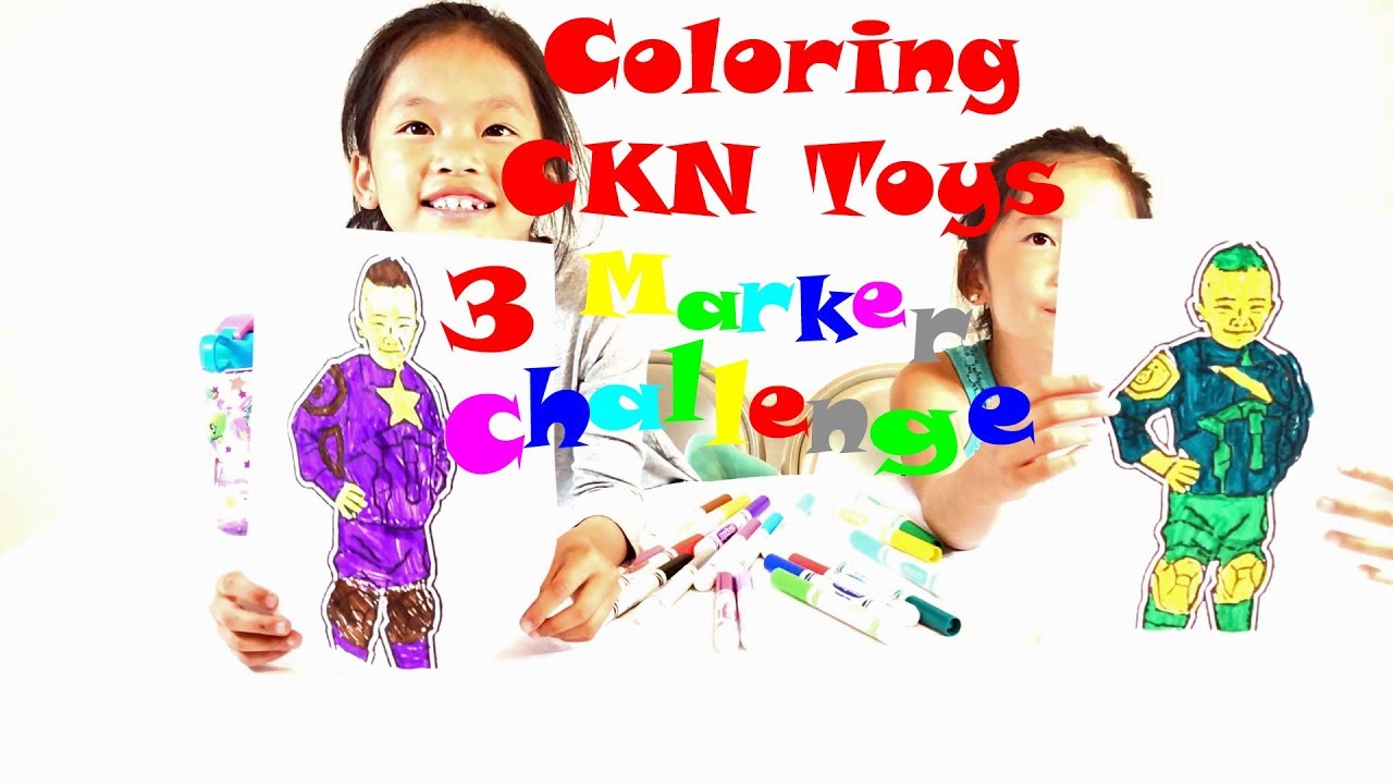 Coloring CKN Toys 3 Marker Challenge - YouTube