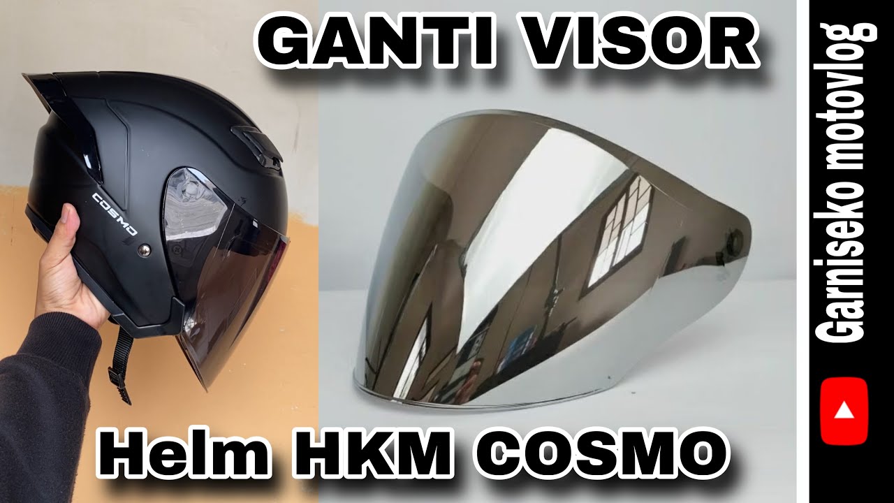 GANTI VISOR‼️HELM HKM COSMO GANTI VISOR IRIDIUM SILVER - YouTube