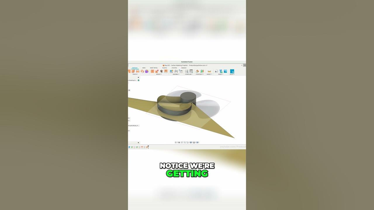 Start using Surface modeling in Autodesk Fusion 360 | #fusion360 #fusion #cad #3dprinting - YouTube