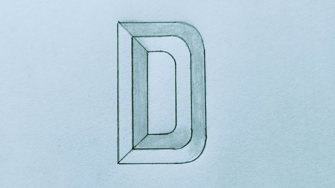 3D Letter D Drawing Easy || Drawing Video - YouTube