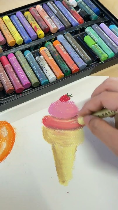 Delicious Art Create a Vibrant Ice Cream Cone with Oil Pastels! mp4 ...