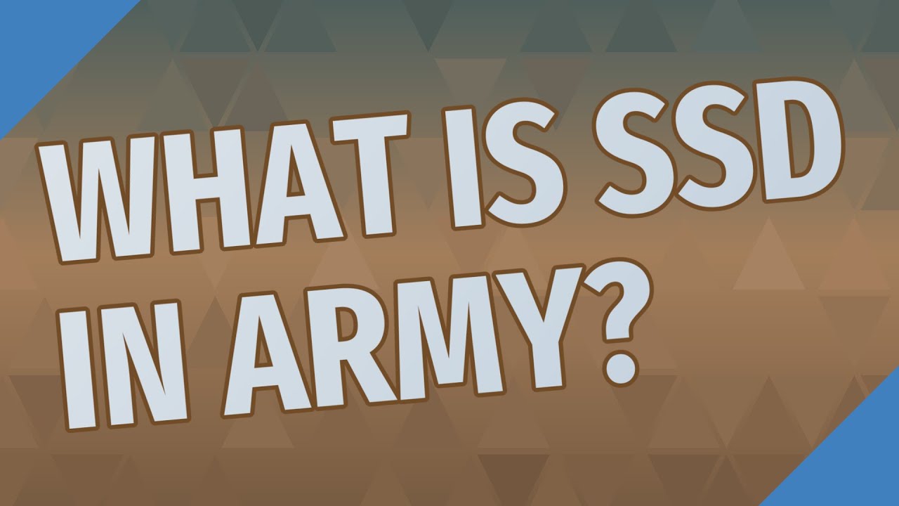 What is SSD in army? - YouTube