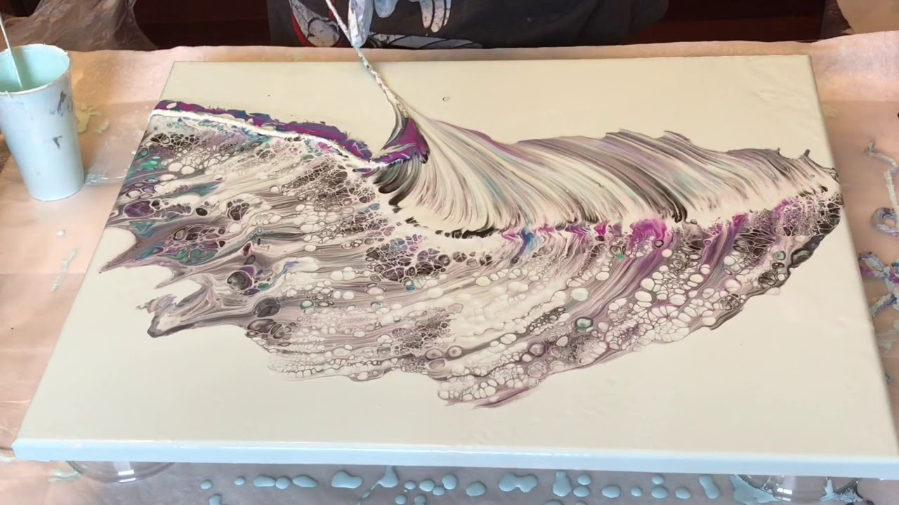 (34) SPRING FLING (string pull swipe) fluid art, abstract art, acrylic ...